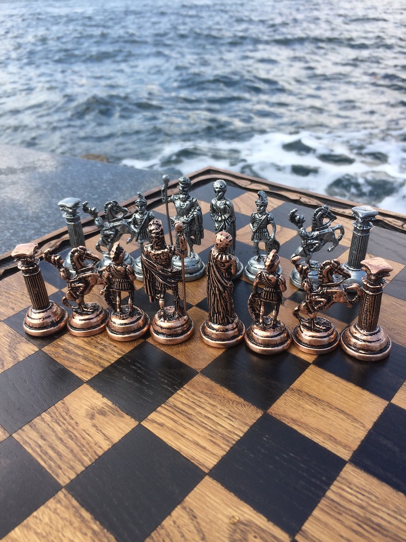 Metal Stone Wooden Chess Set Elegant Chess Set Chess Set - Etsy