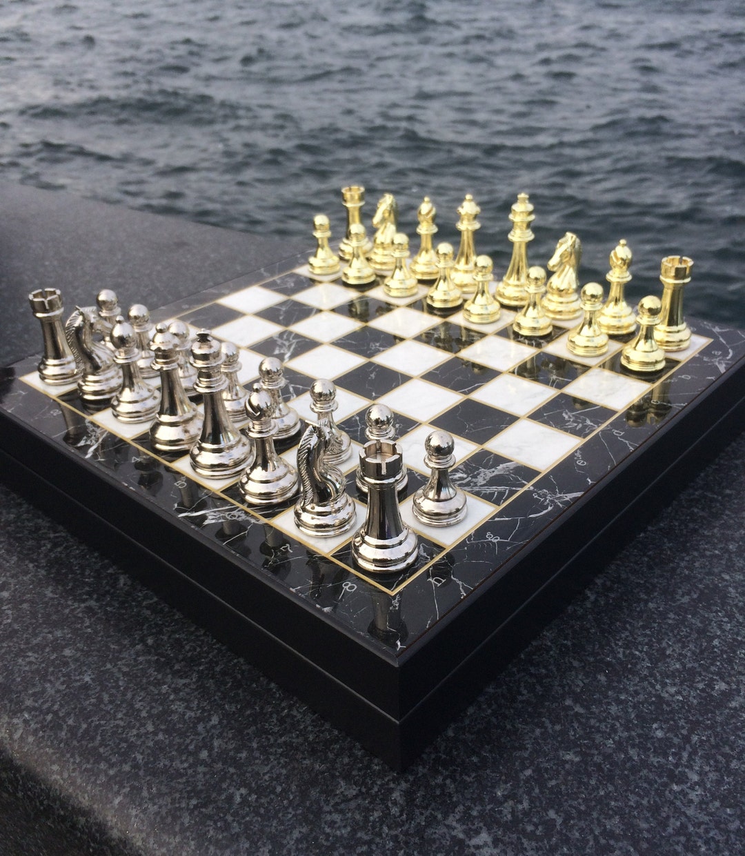 VIP Personalized Folding Chess Board, Cast-iron Chess Pieces, Luxury ...