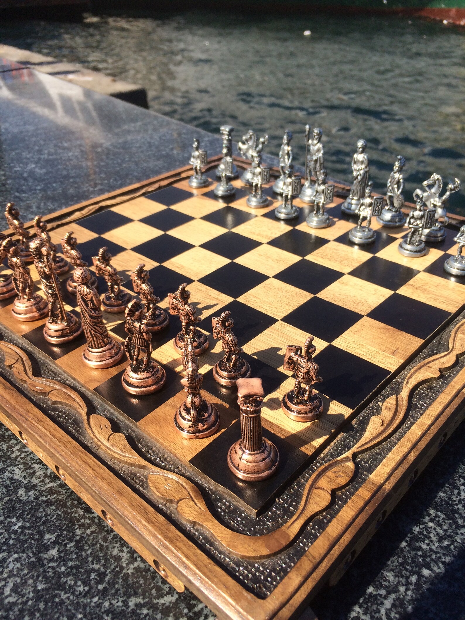 Metal Stone Wooden Chess Set, Elegant Chess Set, Chess Set, Chess Set ...