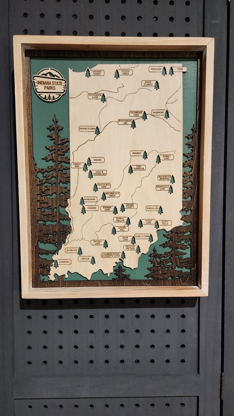 Indiana State Park Map - Etsy