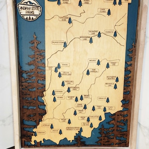 Indiana State Park Map - Etsy