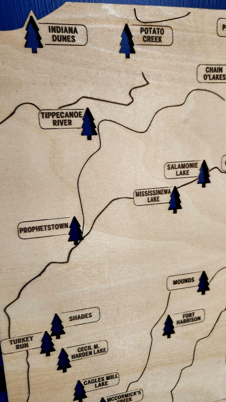 Indiana State Park Map - Etsy