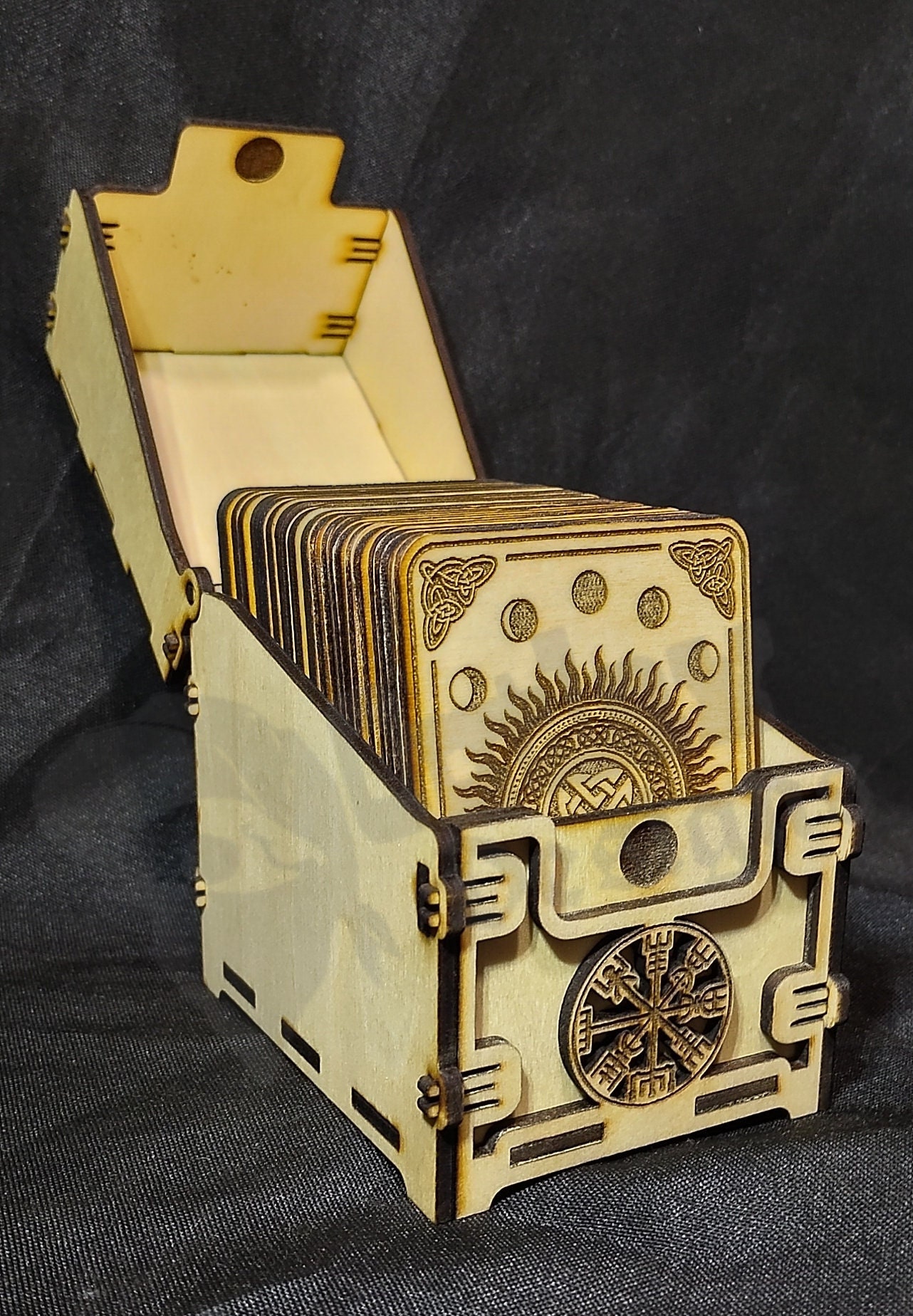 Wooden Engraved Runes Set With Box - Etsy