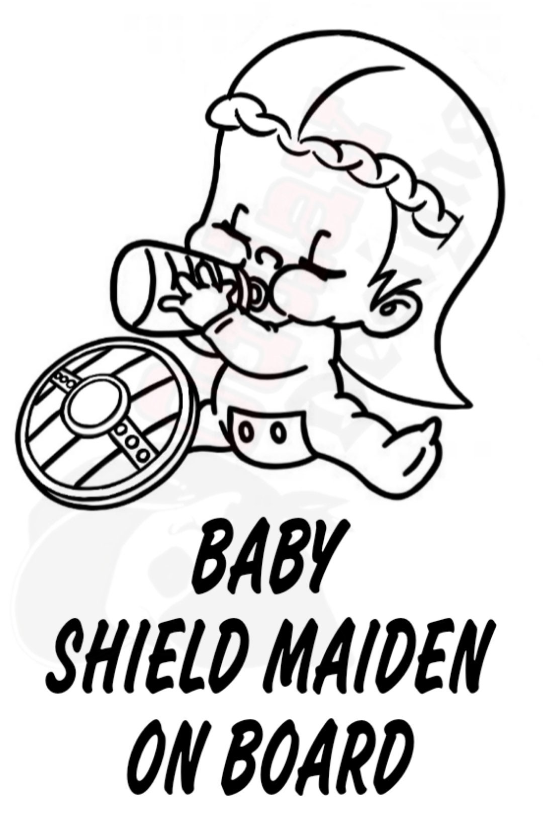 Baby Shield Maiden on Board Decal - Etsy
