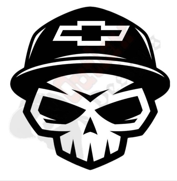 Skull With Chevy Hat - Etsy