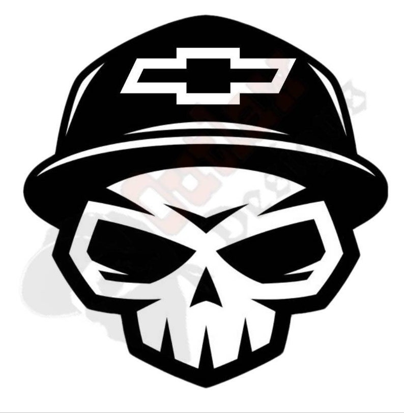 Skull With Chevy Hat - Etsy