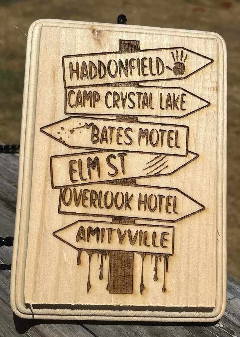 Horror Town Sign Board - Etsy