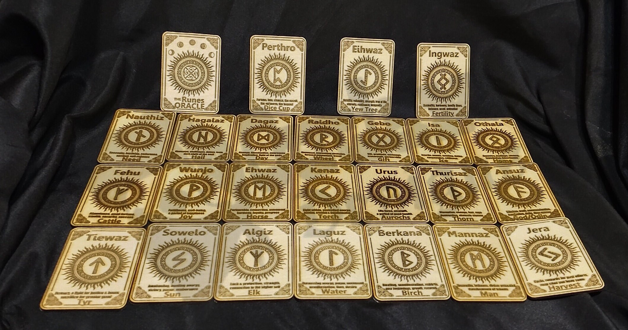 Wooden Engraved Runes Set With Box - Etsy