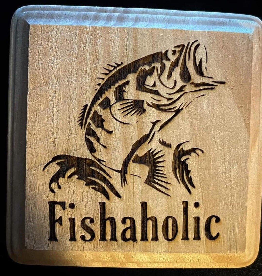 Custom Fishaholic Wood Engraving - Etsy