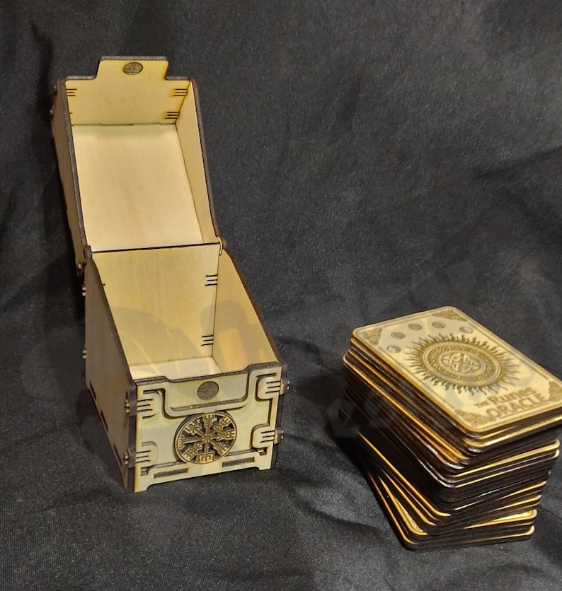 Wooden Engraved Runes Set With Box - Etsy