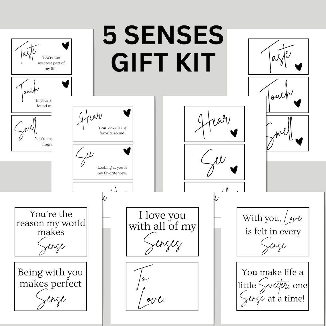 5 Senses Gift Tags Labels | Five Senses Gift Labels Printable | 5 ...