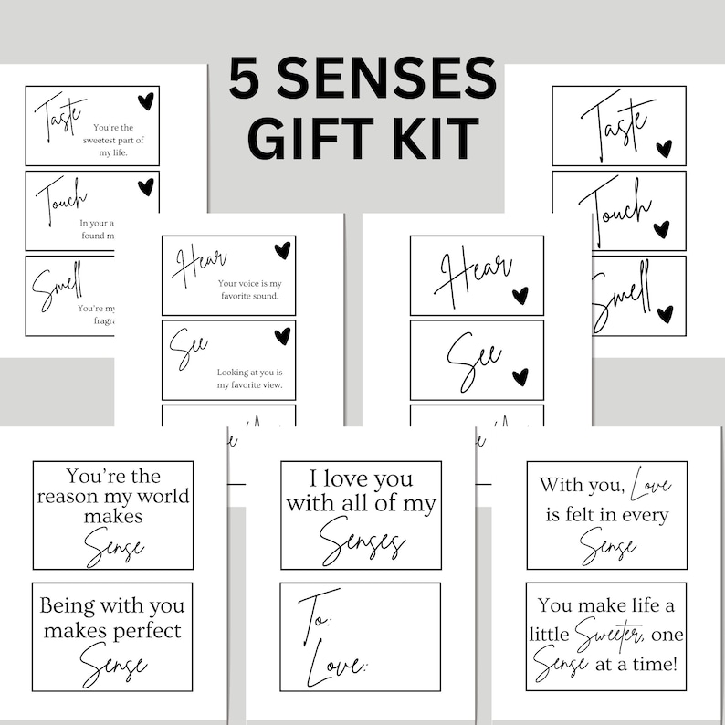 5 Senses Gift Tags Labels | Five Senses Gift Labels Printable | 5 ...