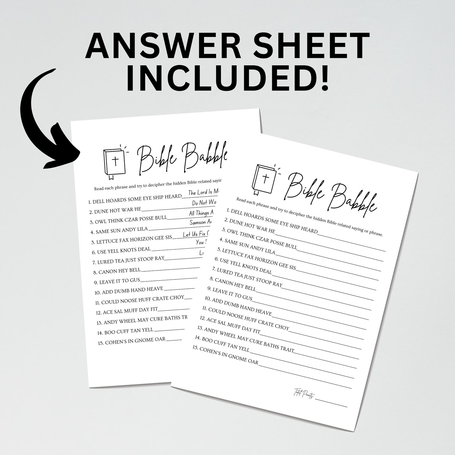 Bible Mad Gab Game, Bible Games for Adults, Teens, Youth, Seniors ...