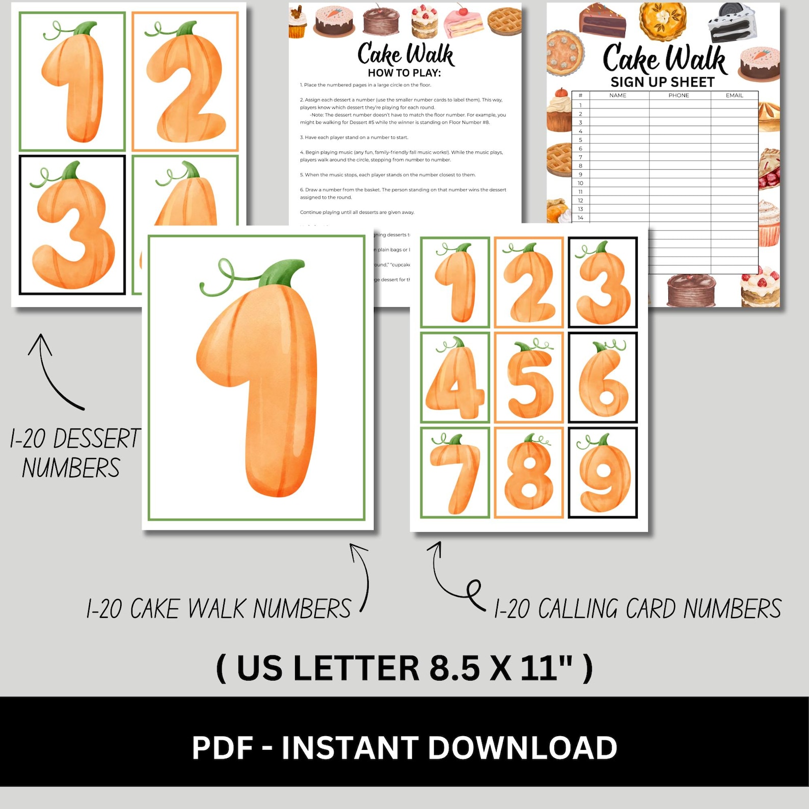Halloween Cake Walk Game Kit Printable, Church Edition Fall Festival ...