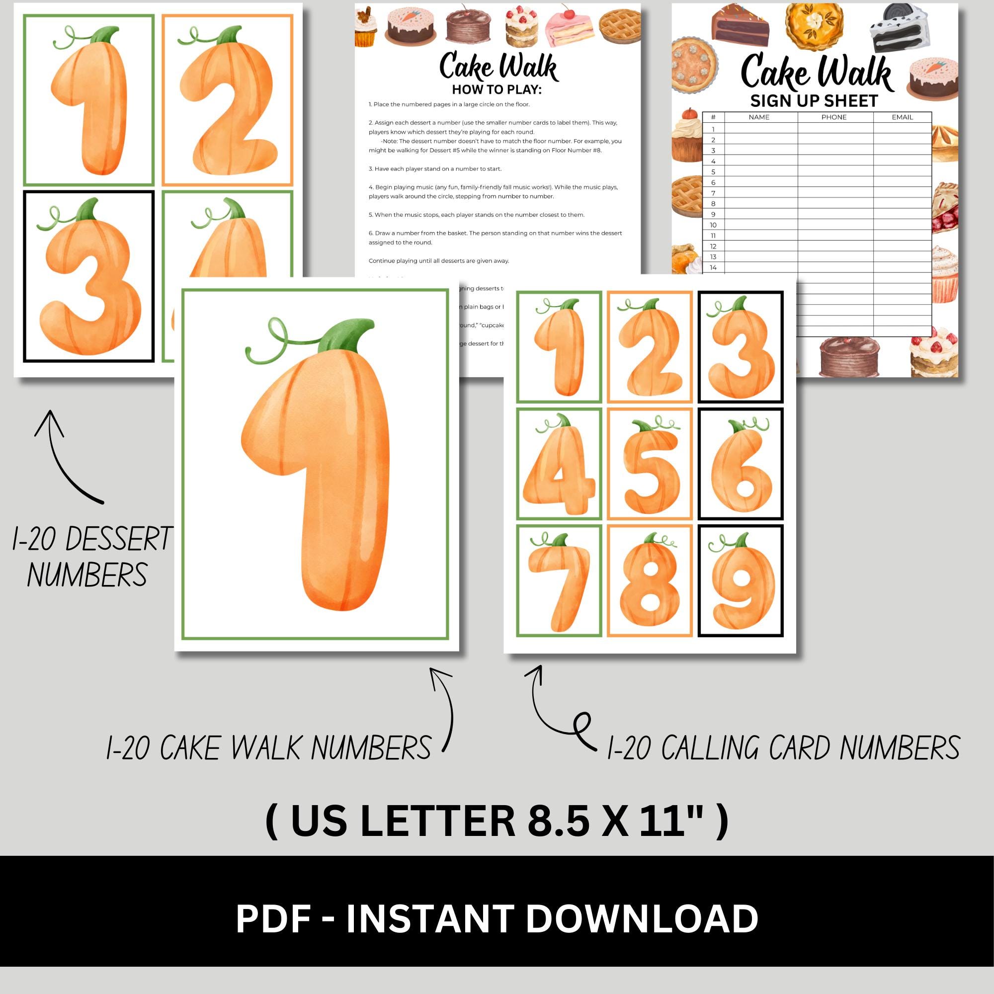 Halloween Cake Walk Game Kit Printable, Church Edition Fall Festival ...