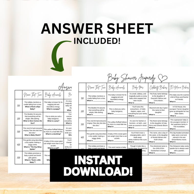 Baby Jeopardy Game Printable, Baby Shower Jeopardy Questions, Couples ...