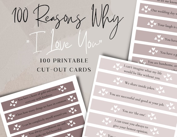 100 Reasons Why I Love You List