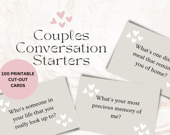 Printable Deep Conversation Starter Question Cards for Couples ...