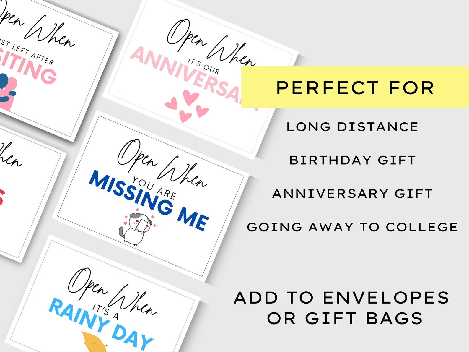 Open When Envelopes for Couples - Open When Labels for Letters for ...