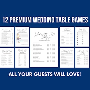 Wedding Table Games for Reception, Wedding Reception Game Bundle ...