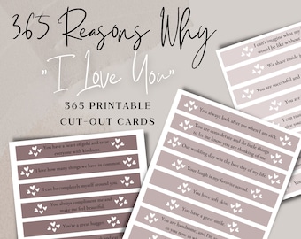Reasons Why I Love You Cards Printable Love Notes Personalised ...