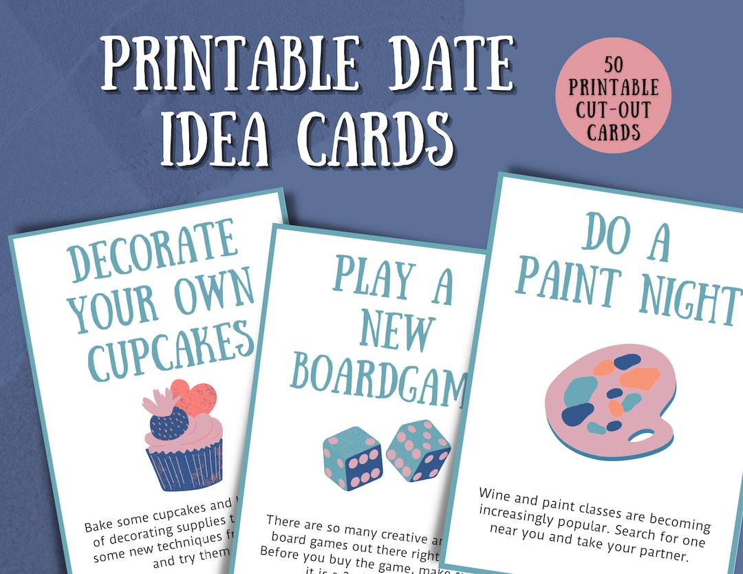 Date Idea Cards | Date Night Cards Printable | Gift for Couples | Date ...