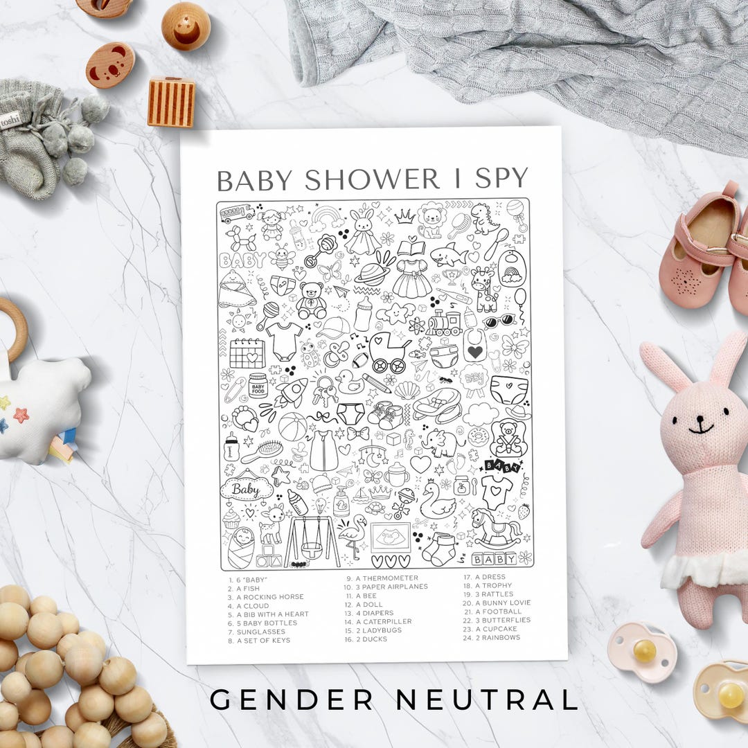 I Spy Baby Shower Game Find the Hidden Object Gender Neutral, Sprinkle ...