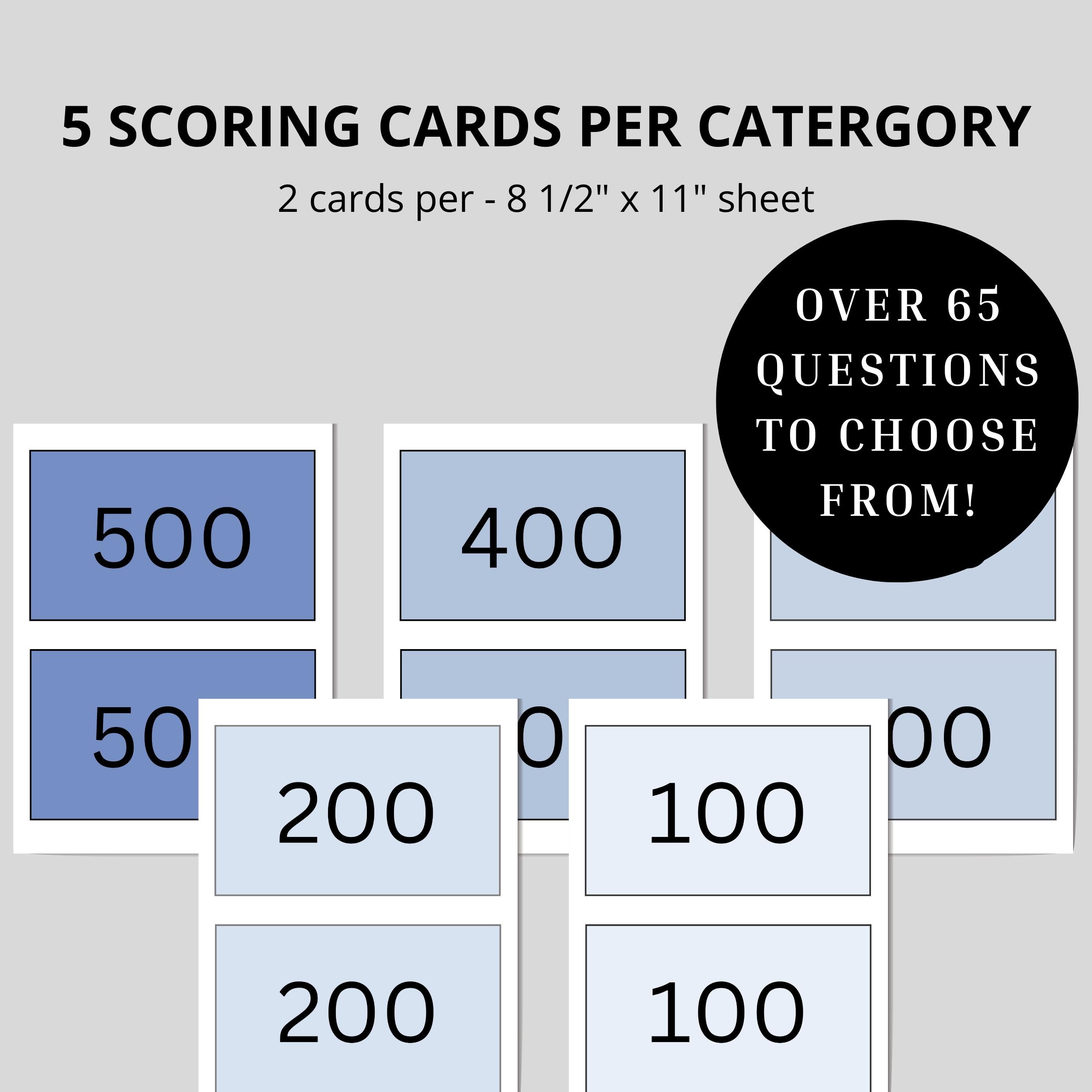 Bridal Jeopardy Blue Instant Download Game Bachelorette Jeopardy Game ...