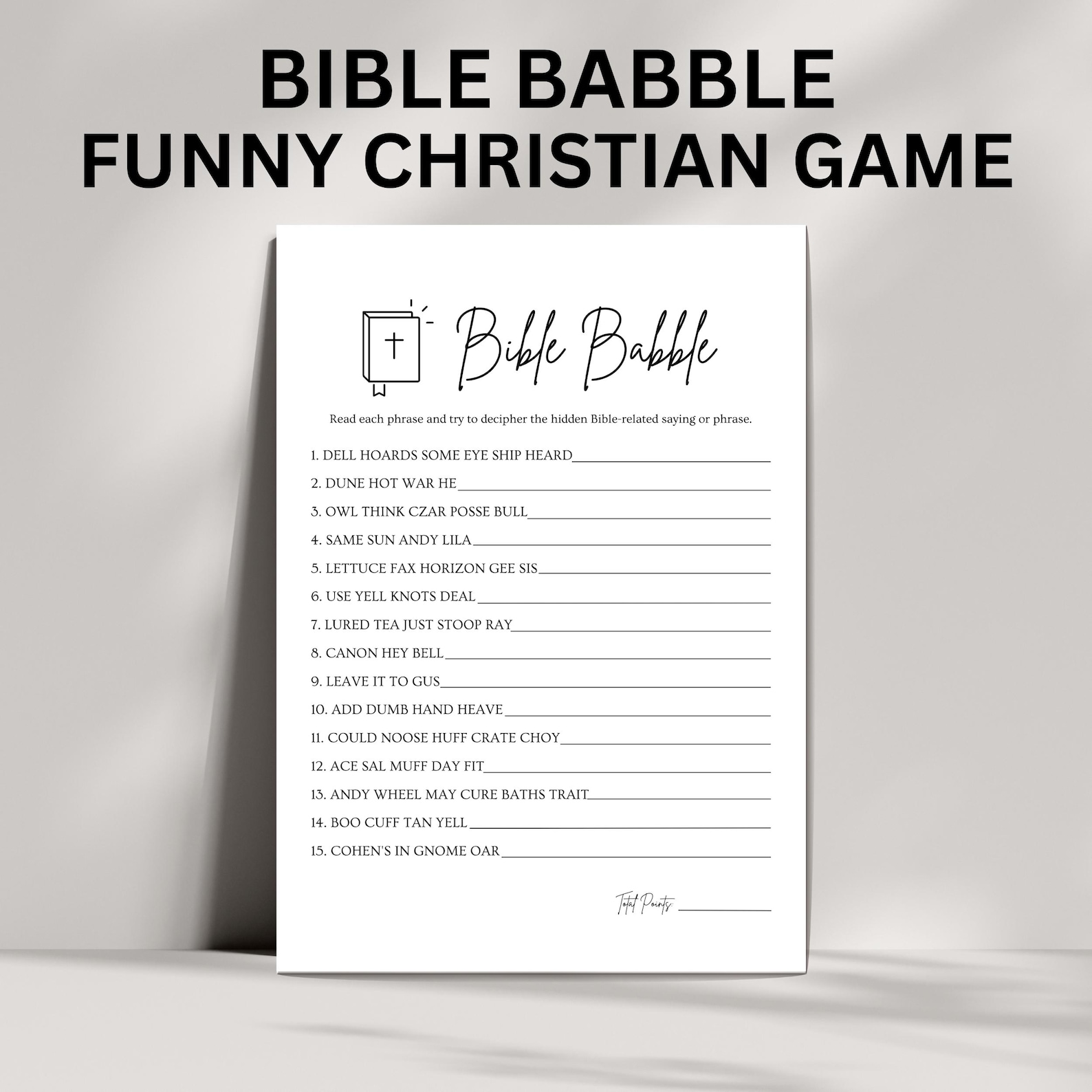 Bible Mad Gab Game, Bible Games for Adults, Teens, Youth, Seniors ...