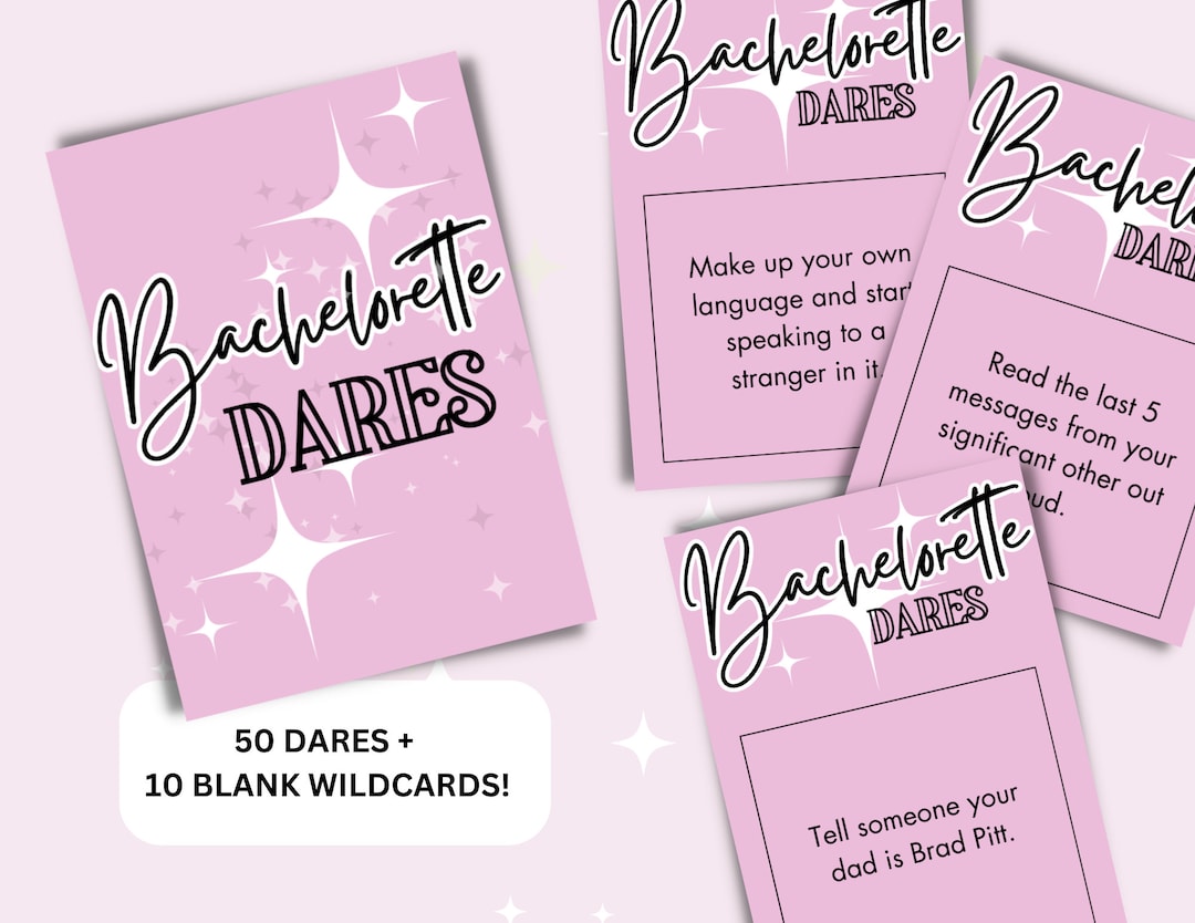 Bachelorette Party Dares | Bachelorette Dares Game Cards | Truth or ...