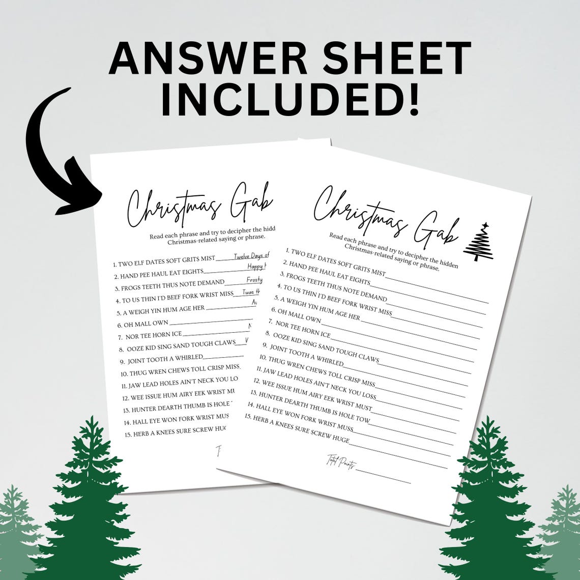 Christmas Mad Gab Game Printable | Funny Christmas Game Printable ...