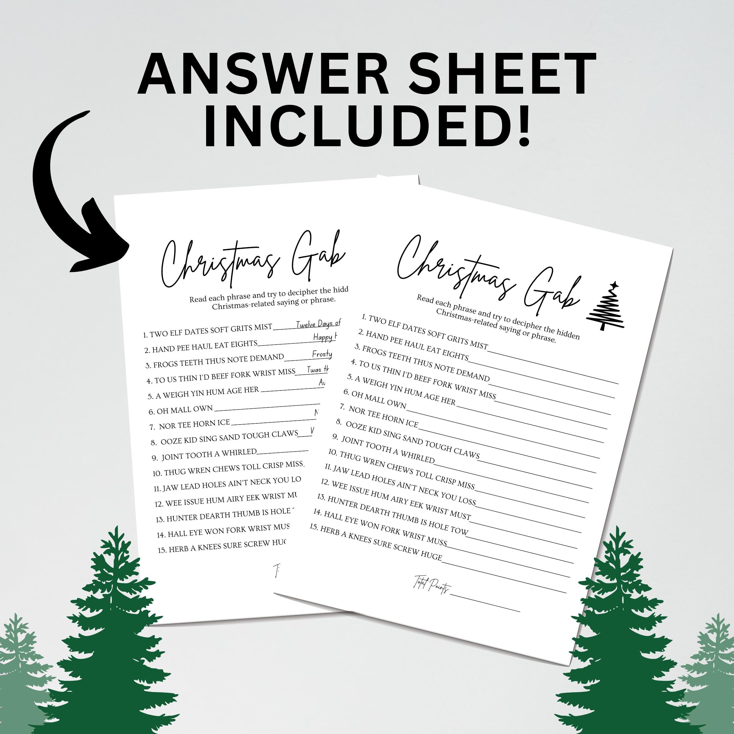 Christmas Mad Gab Game Printable | Funny Christmas Game Printable ...