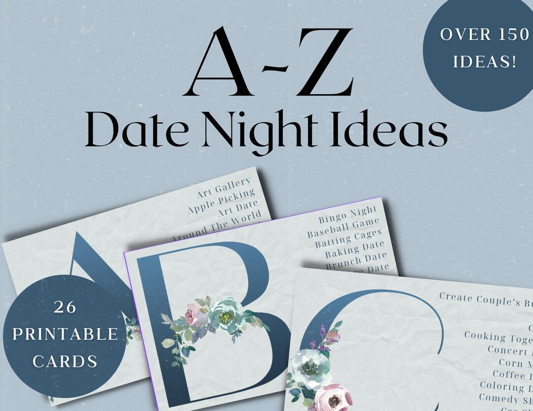 A-Z Alphabet Date Night Idea Printable Cards - Etsy UK