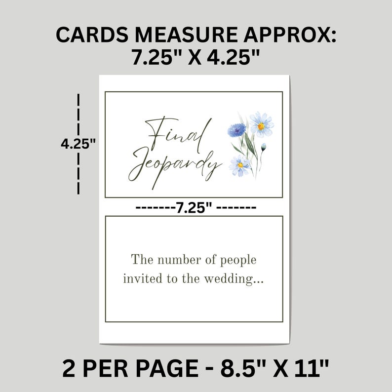 Bridal Jeopardy Blue Instant Download Game Bachelorette Jeopardy Game ...