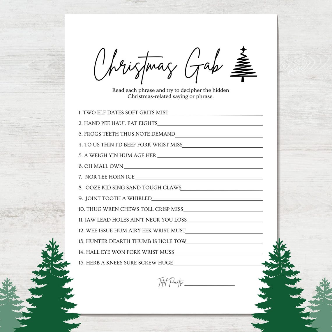 Christmas Mad Gab Game Printable | Funny Christmas Game Printable ...