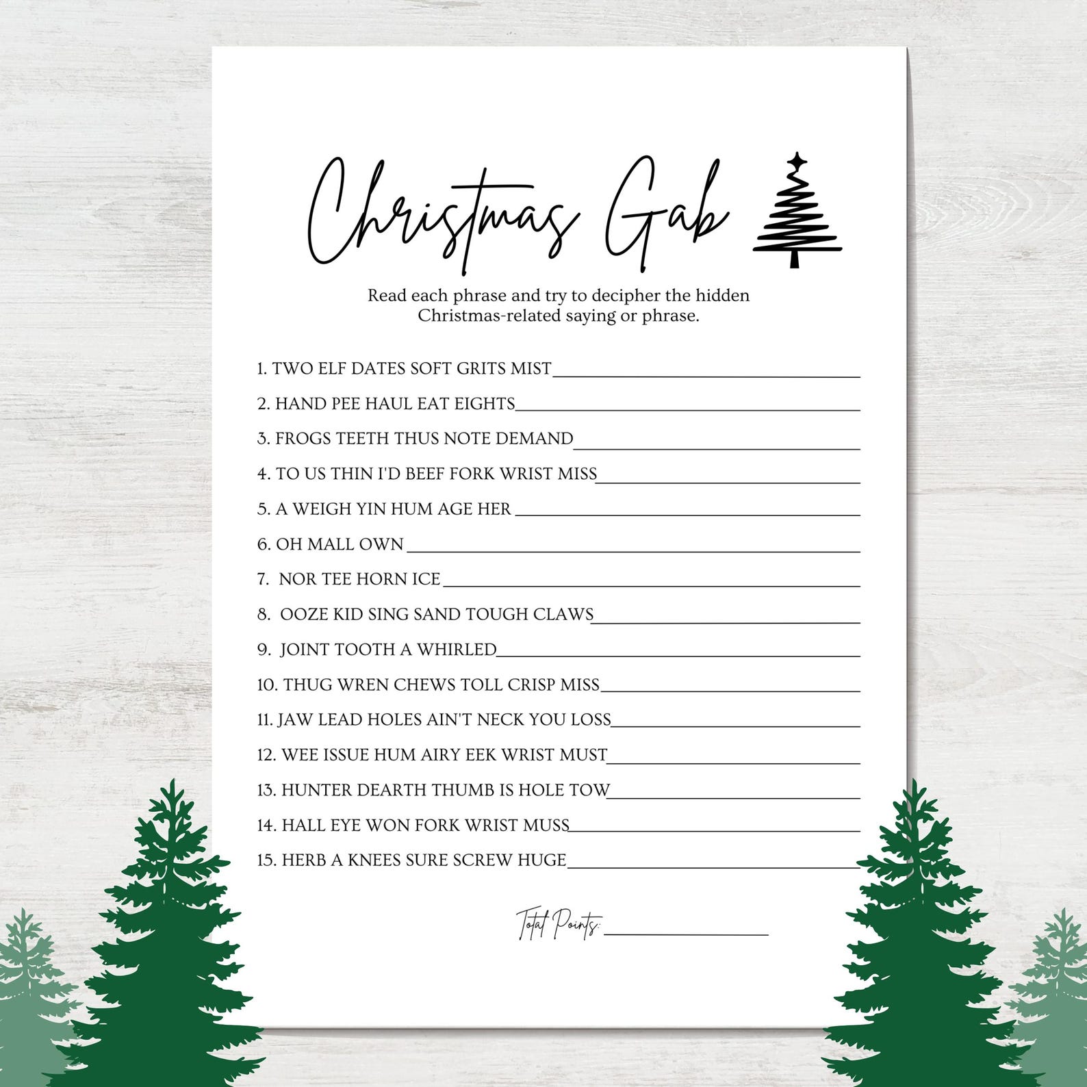 Christmas Mad Gab Game Printable | Funny Christmas Game Printable ...