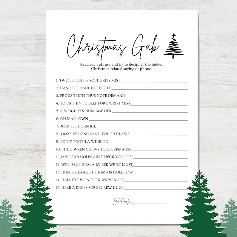 Christmas Mad Gab Game Printable | Funny Christmas Game Printable ...