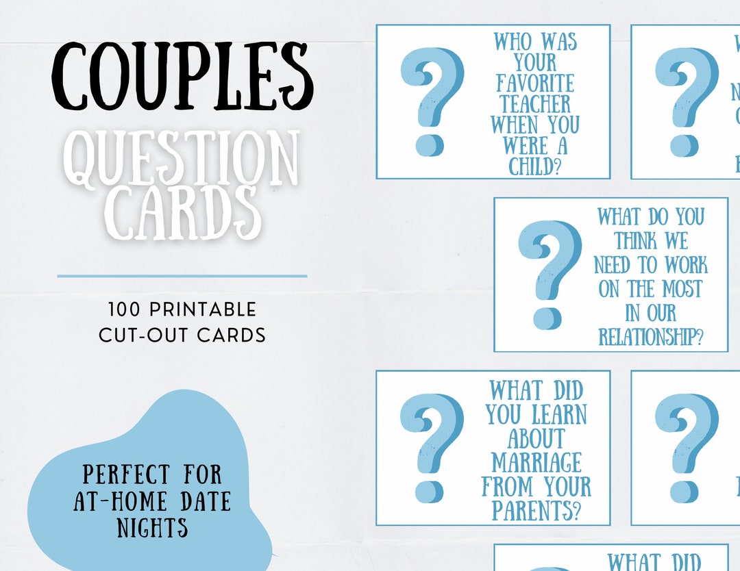 Printable Couples Question Cards | Questions for Couples Game | Date ...