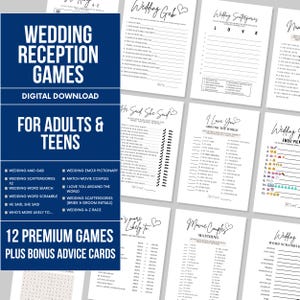 Wedding Table Games for Reception, Wedding Reception Game Bundle ...