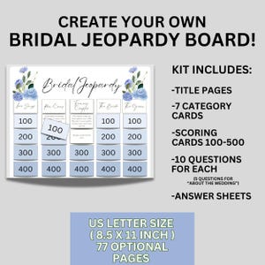 Bridal Jeopardy Blue Instant Download Game Bachelorette Jeopardy Game ...