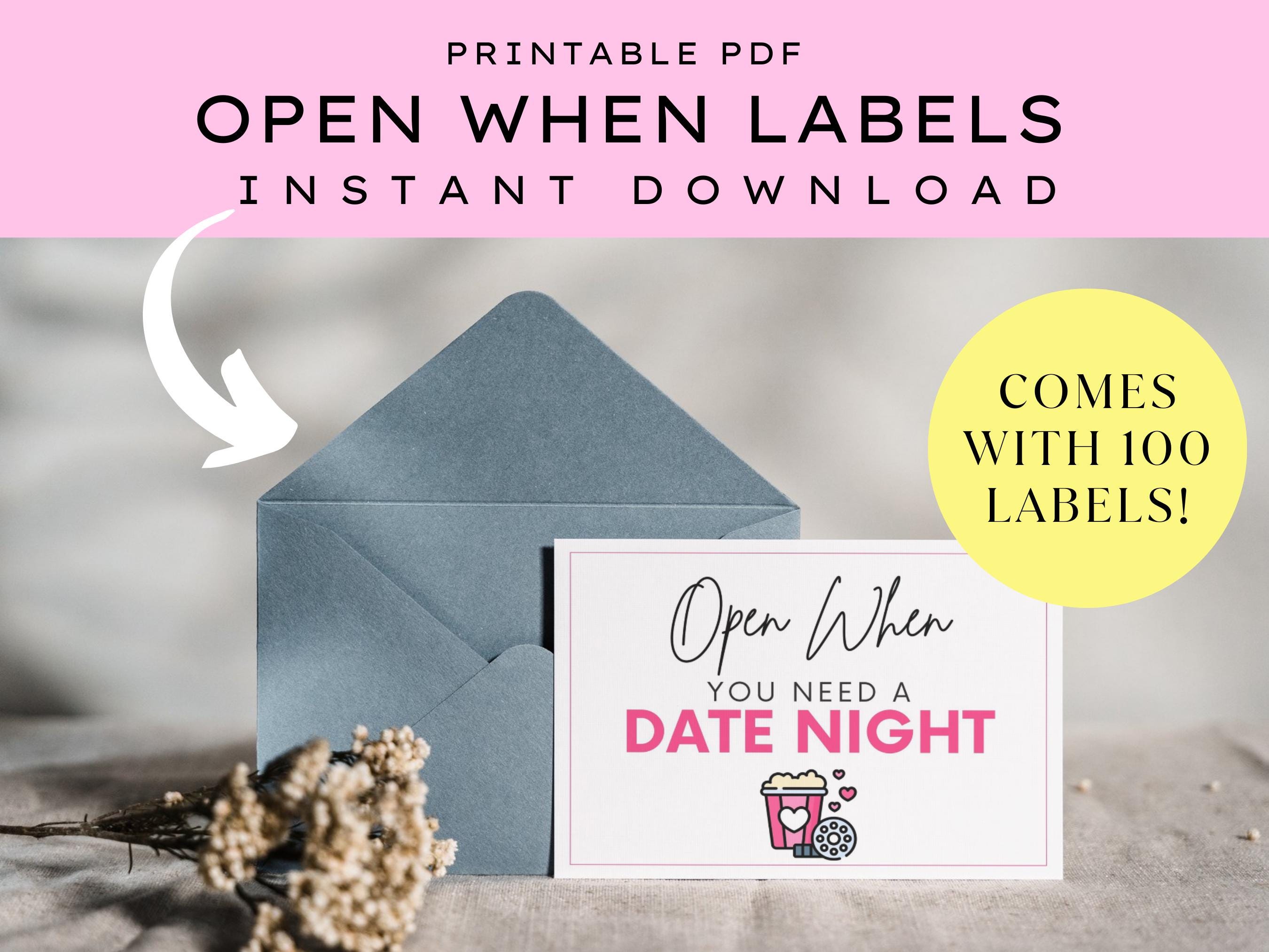 Open When Envelopes for Couples - Open When Labels for Letters for ...