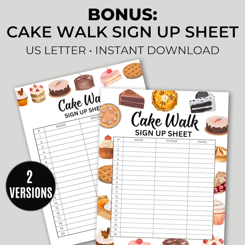 Christmas Cake Walk Game Kit Printable, Church Holiday Cake Walk ...
