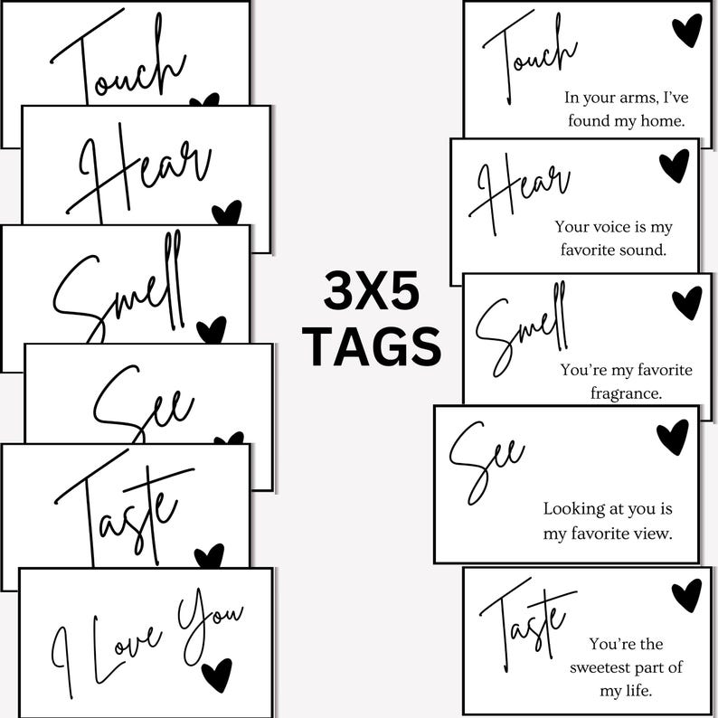 5 Senses Gift Tags Labels | Five Senses Gift Labels Printable | 5 ...