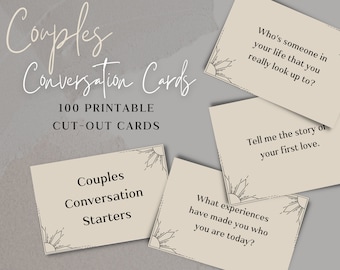 Printable Deep Conversation Starter Question Cards for Couples ...