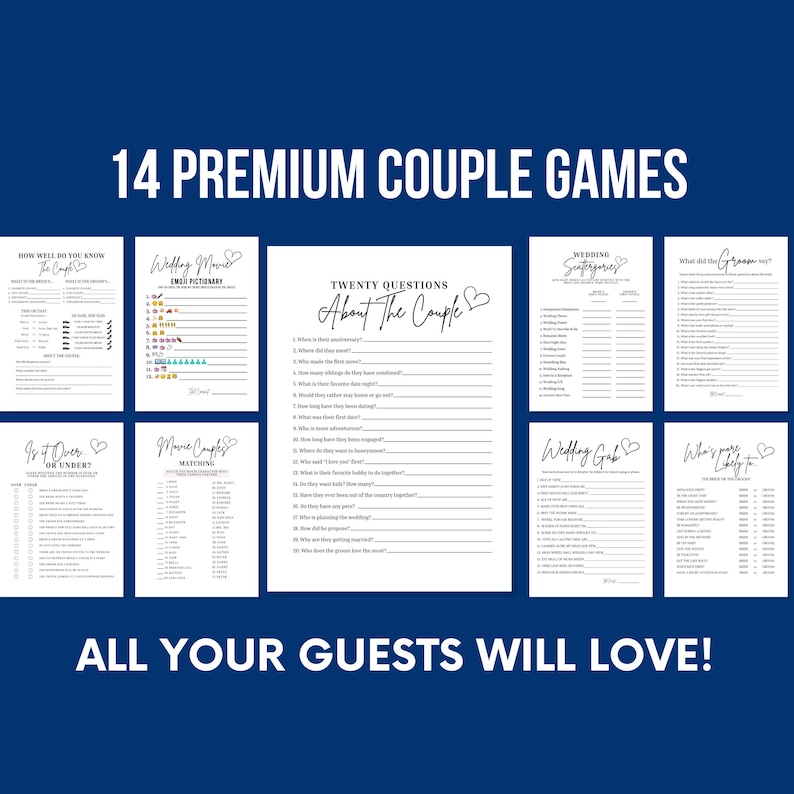 Couples Shower Games, Coed Bridal Shower Activities, Couples Trivia ...