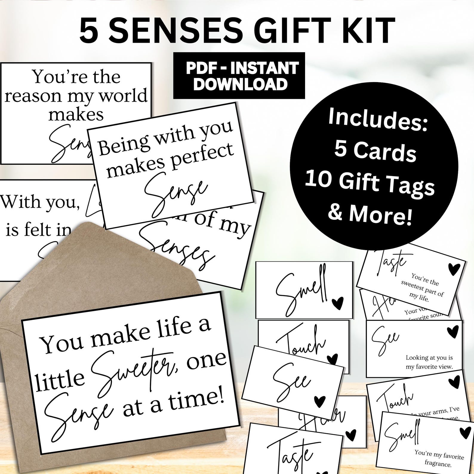 5 Senses Gift Tags Labels | Five Senses Gift Labels Printable | 5 ...