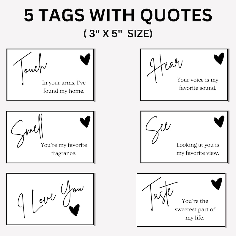 5 Senses Gift Tags Labels | Five Senses Gift Labels Printable | 5 ...