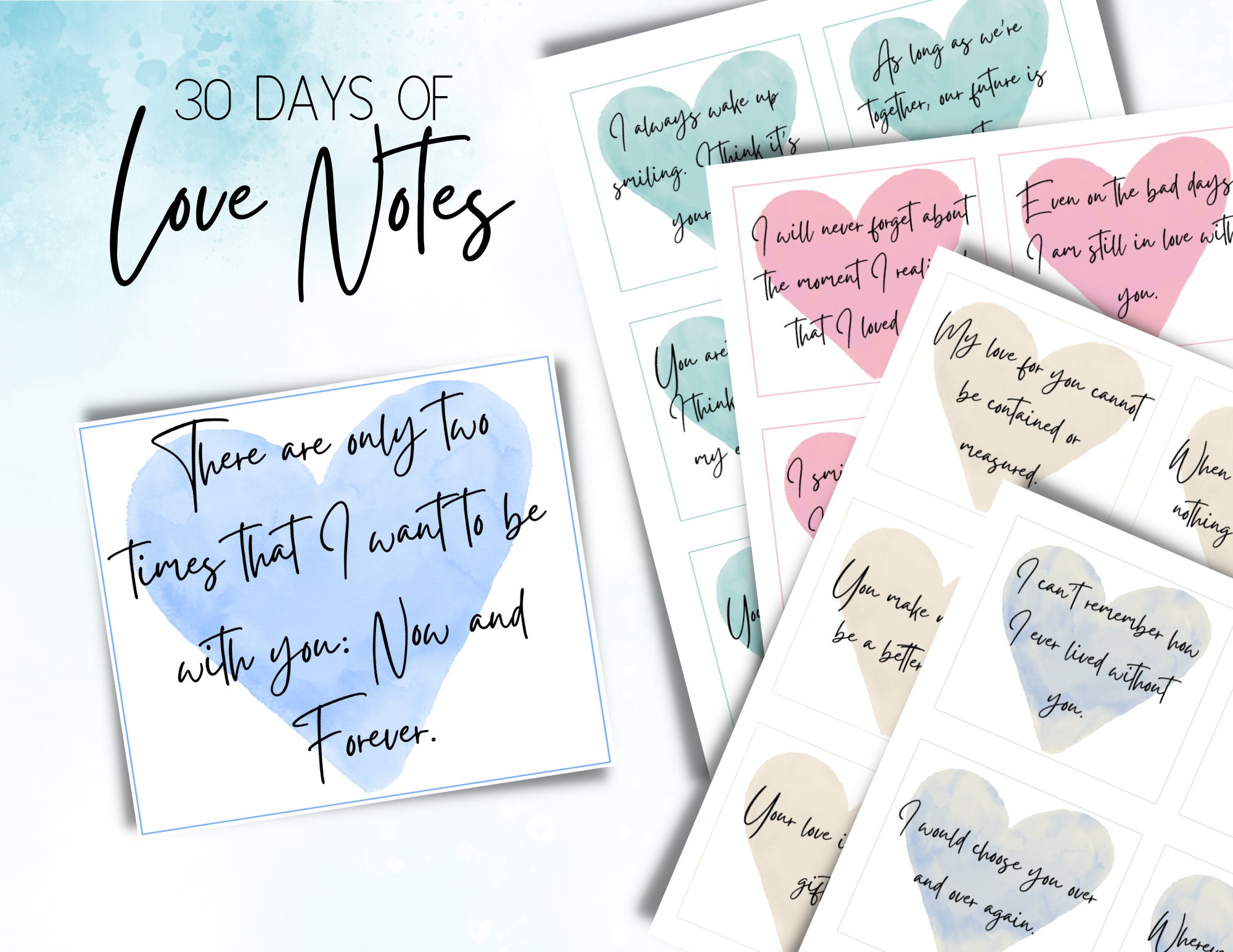 30 Days of Love Notes Love Notes to Leave Him or Her Printable Love ...