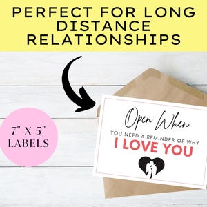 Open When Envelopes for Couples - Open When Labels for Letters for ...