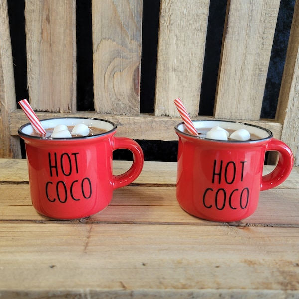 Hot Cocoa Mug Set - Etsy